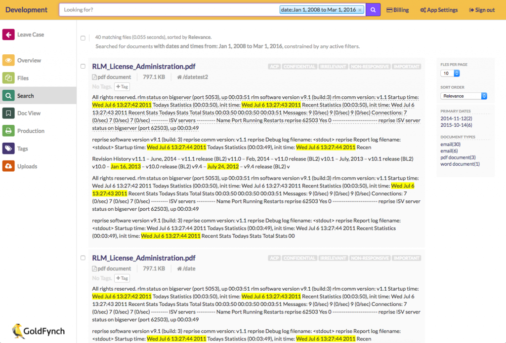 Search By Date Range GoldFynch Blog